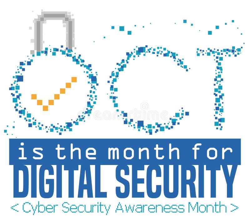 Square Dots Forming a Padlock, Promoting Cybersecurity Awareness Month ...