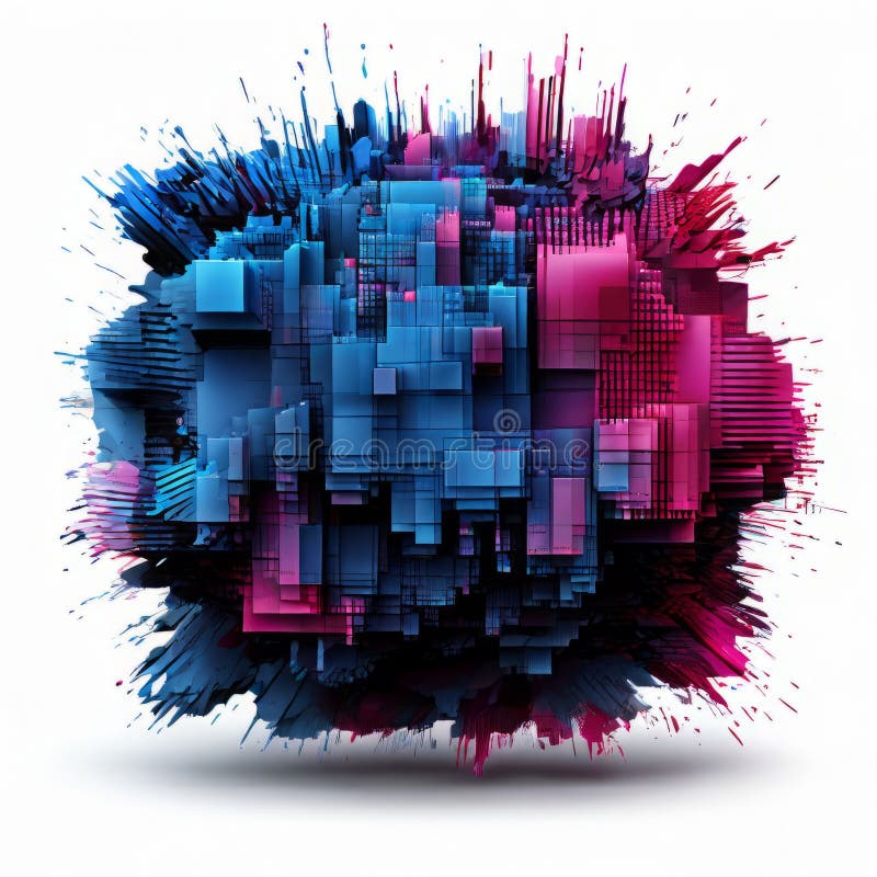 A Pixelated Digital Brush Stroke Perfect for Tech Insp Stock ...