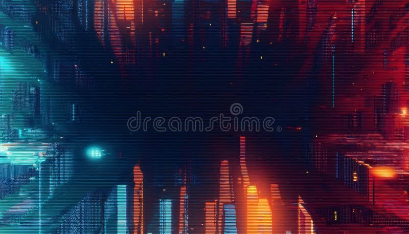 Pixelated Digital Glitch Distorting Visual Surface, Generating Vibrant ...