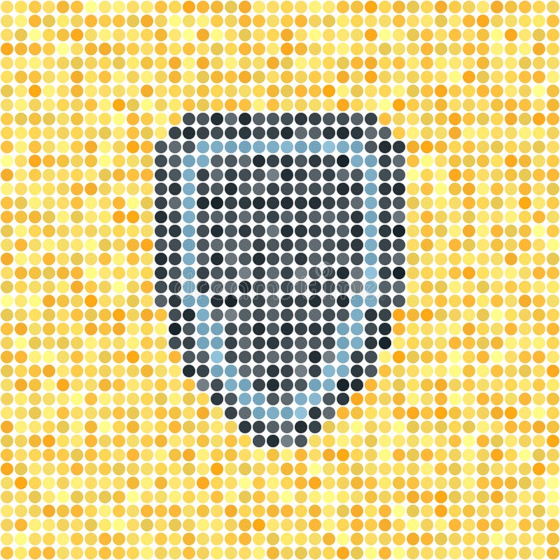 Pixelated Dot Vector Shield on Yellow Background Stock Vector ...