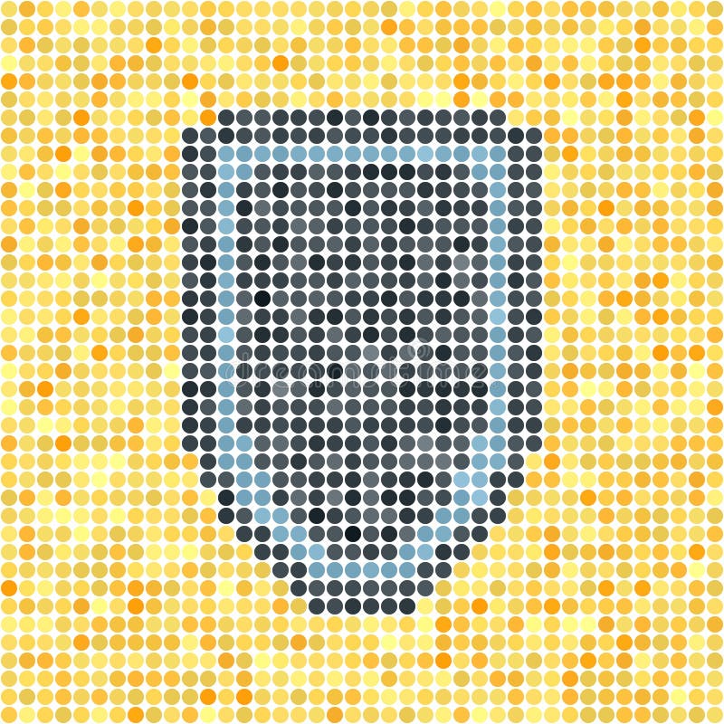 Pixelated Dot Vector Shield on Yellow Background Stock Vector ...