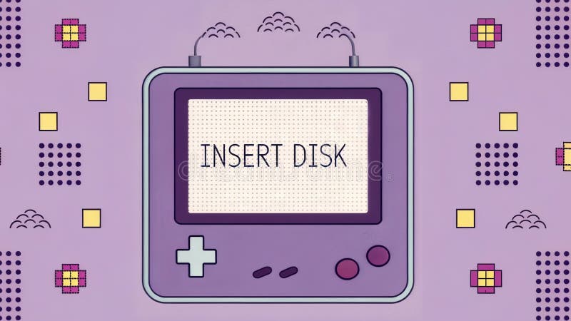 Pixelated Dreams a Vintage Screen Showcases a Light Purple Background ...