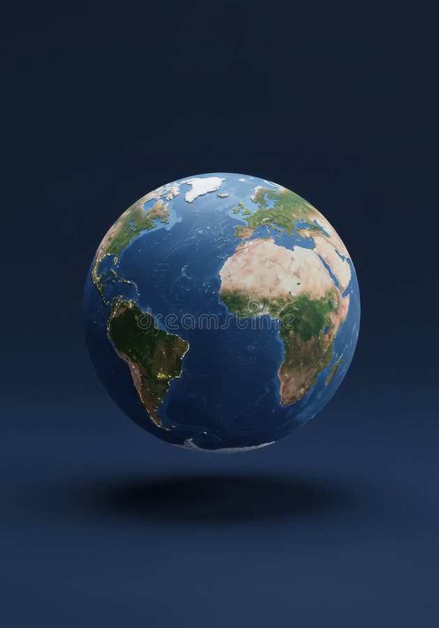 Pixelated Earth Globe 3D Render Stock Illustration - Illustration of ...