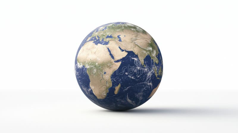 Pixelated Earth Globe on White Background Stock Illustration ...