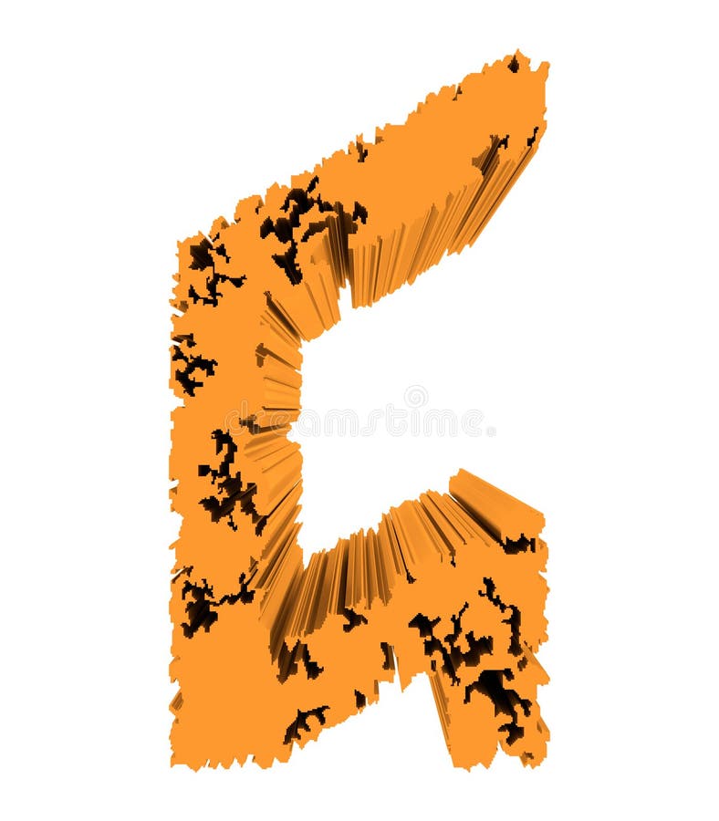 Pixelated Effect Letter.Rendered 3D Illustration. Stock Illustration ...