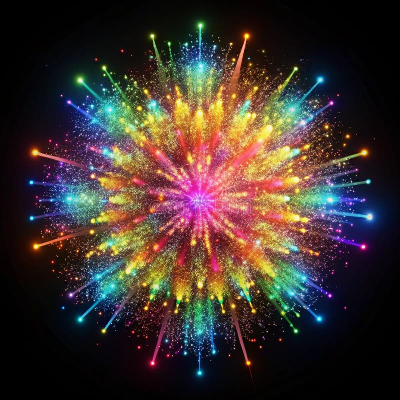 Pixelated Explosion of Neon Particles Isolated on White Stock ...