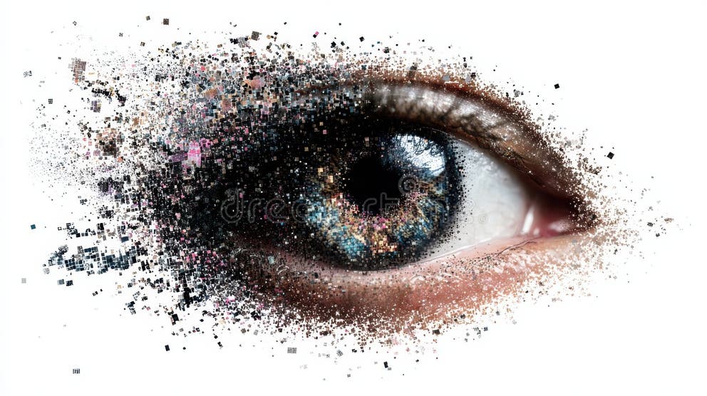 Pixelated Eye Dissolving into Clean Digital Space Creates a Mesmerizing ...