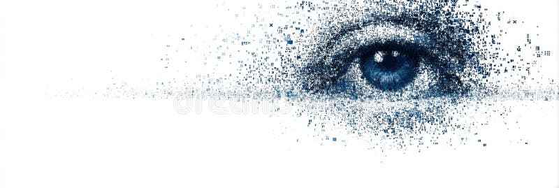 Pixelated Eye Dissolving into Digital Space Creates a Minimalistic ...