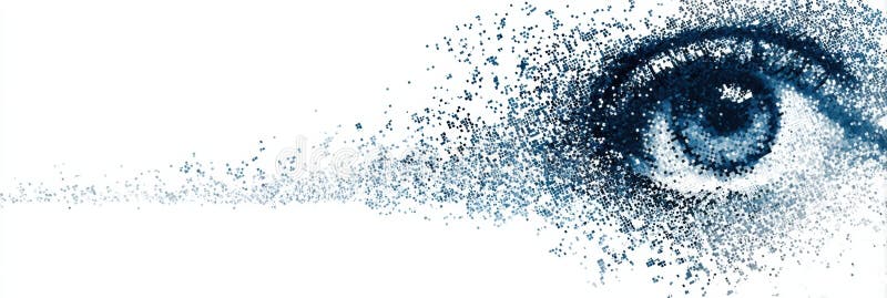 Pixelated Eye Dissolving into a Clean Digital Space with a Minimalistic ...
