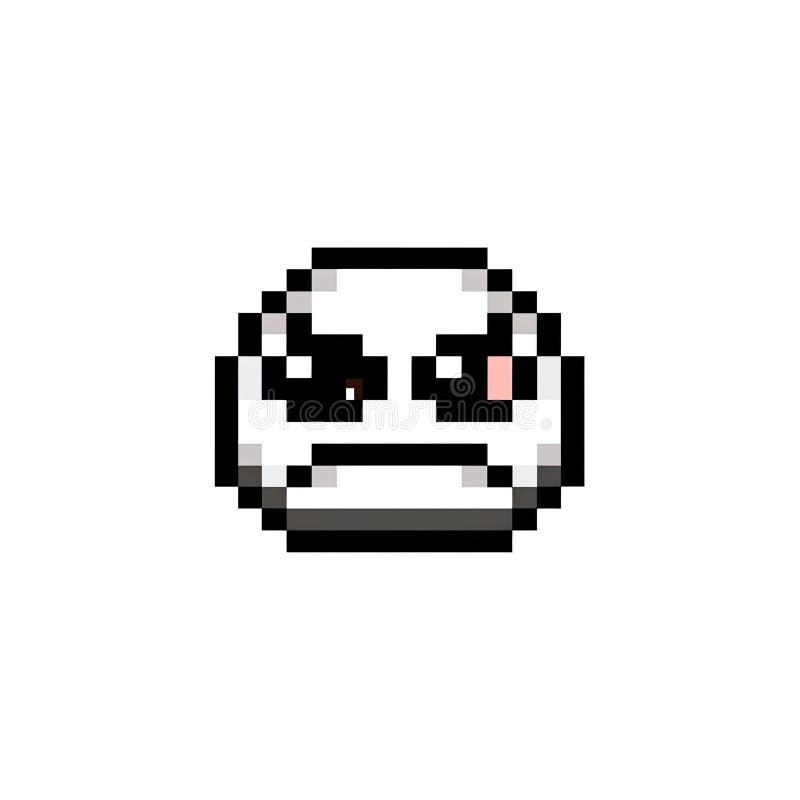 Angry Pixel Art Face, 8-bit Emoticon Illustration Stock Illustration ...