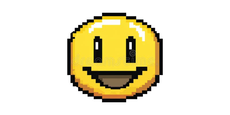 Pixelated Face Emoji Isolated on Transparent Background Stock Photo ...