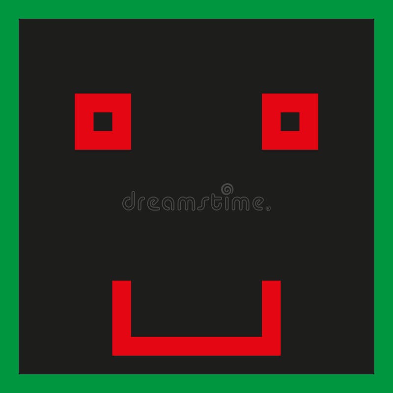 Pixelated Face Icon. Red and Black Portrait. Abstract Digital Symbol ...