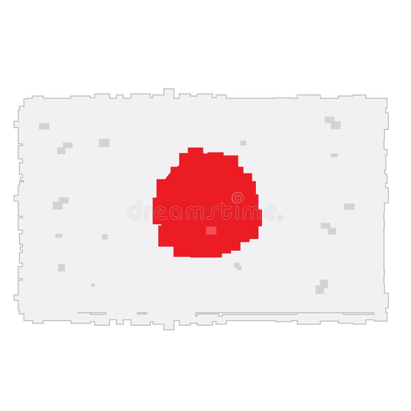 Pixelated Map Of Japan With National Flag Stock Vector Illustration