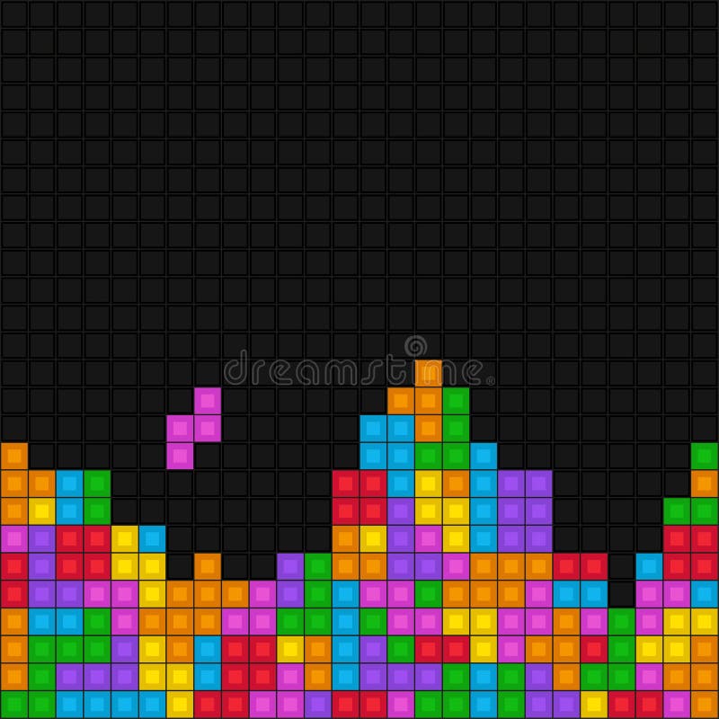 Pixelated Game Tetris Pattern Stock Vector - Illustration of puzzle ...
