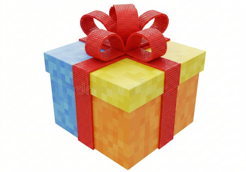 Pixelated Gift Box stock illustration. Illustration of font - 369383730