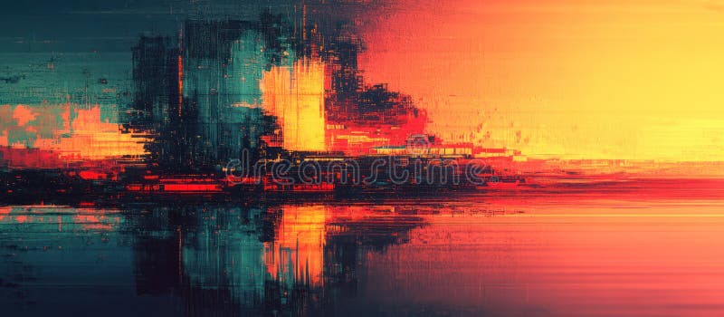 Pixelated Glitch Art: a Vibrant and Dynamic Composition of ...