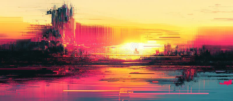 Pixelated Glitch Art: a Vibrant and Dynamic Composition of ...