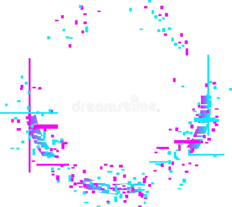 Pixelated Glitch Frame with Chromatic Aberration Creating a Distorted ...