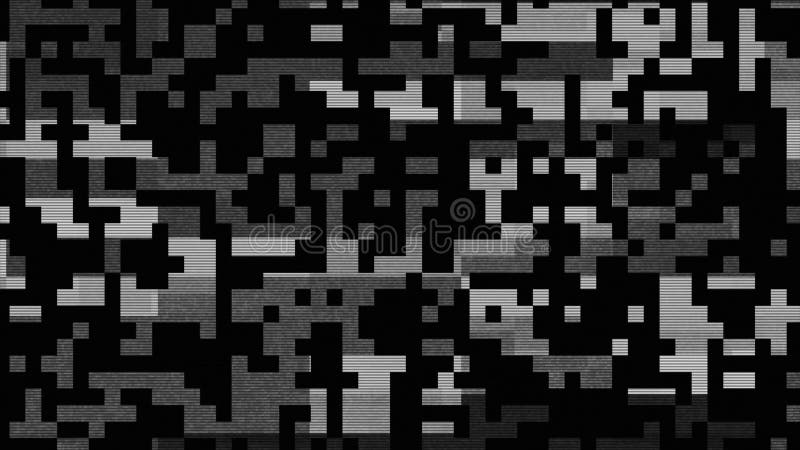 Pixelated Glitch Transition - 1-Second Black and White Digital ...