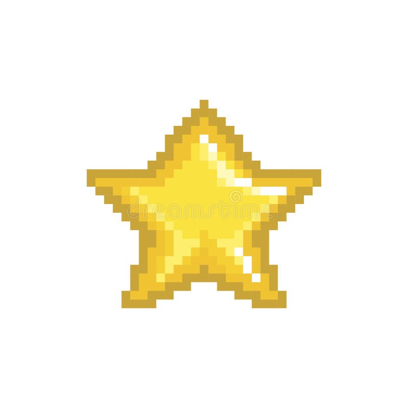 Pixel Art Star. Vector Illustration Decorative Design Stock Vector ...