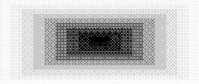 Pixelated Gradient Rectangle Frame. Black Dithered Radial Gradation ...