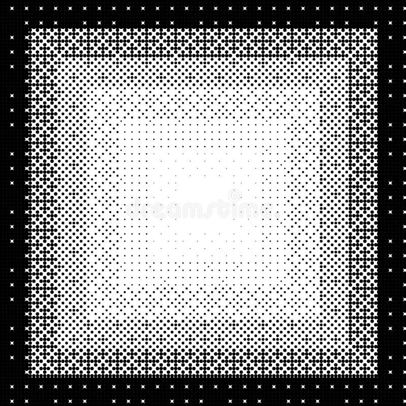 Pixelated Gradient Square Frame. Black Dithered Radial Gradation ...