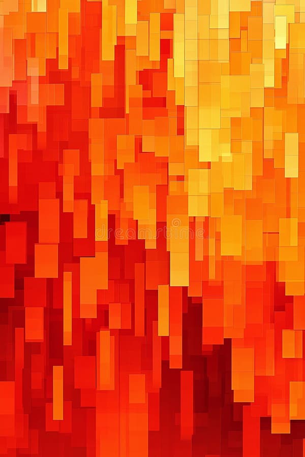 Pixelated Gradient Transitioning from Bright Red To Orange Creating a ...