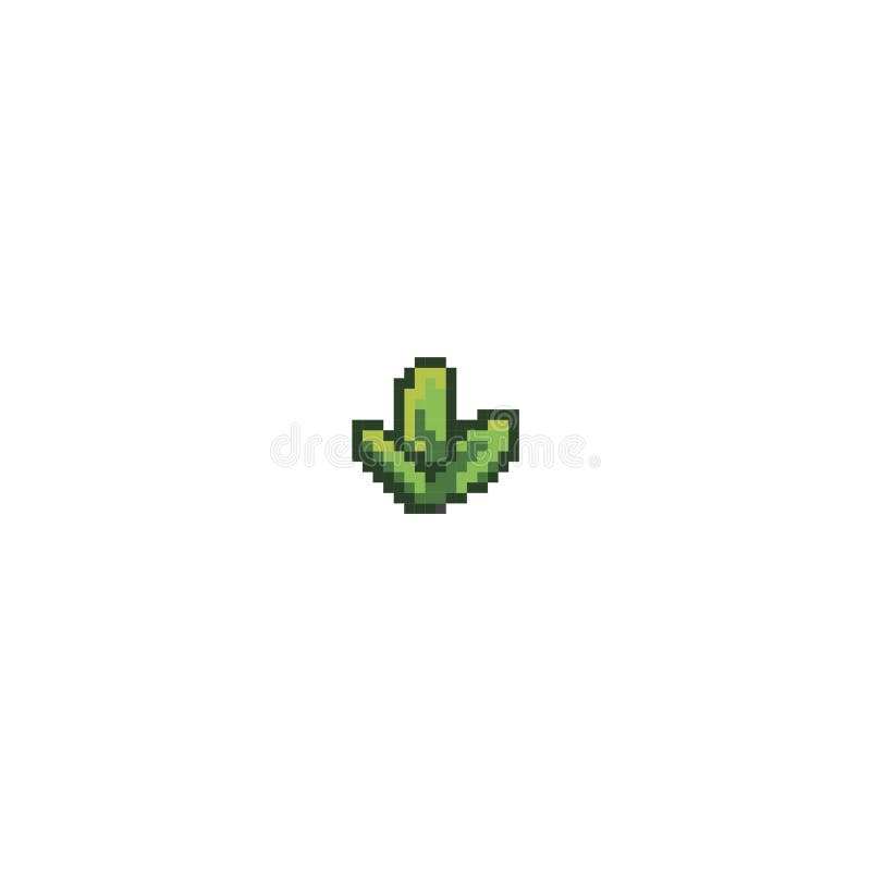Pixelated Green Plant. Vector Illustration Decorative Design Stock ...