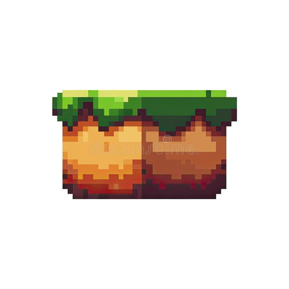 Pixel Art Platform, Grassy Ground, Game Asset Stock Illustration ...