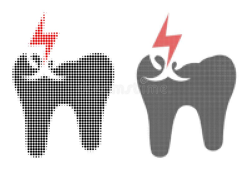 Pixel Halftone Tooth Crash Icon Stock Vector - Illustration of ...
