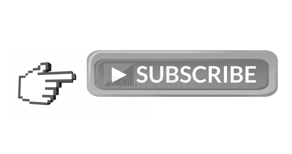Pixelated Hand Icon Pointing at Subscribe Button for Online Video ...