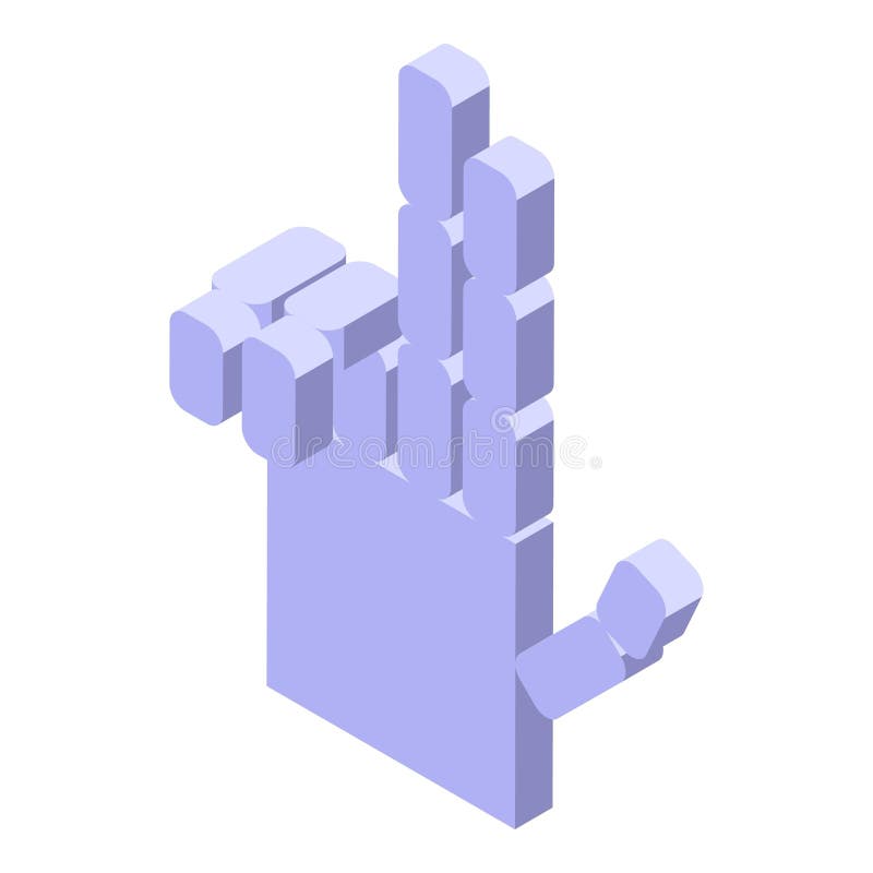 Pixelated Hand Pointing Up Representing Digital Technology and ...