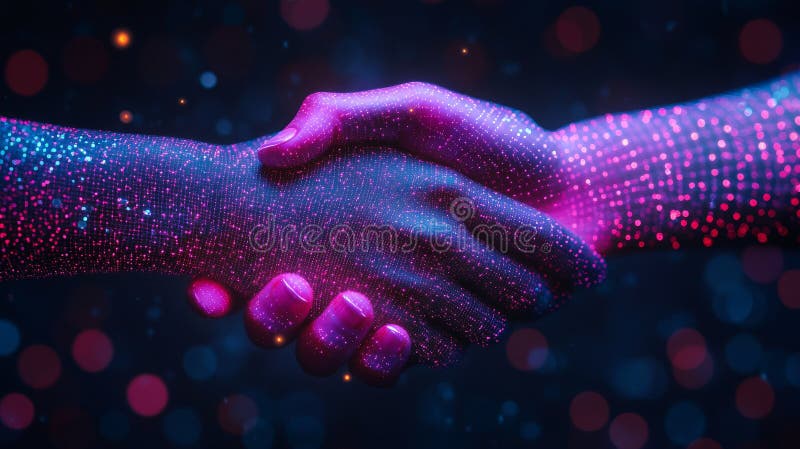 The Pixelated Handshake Serves As a Symbol of Trust and Connections ...