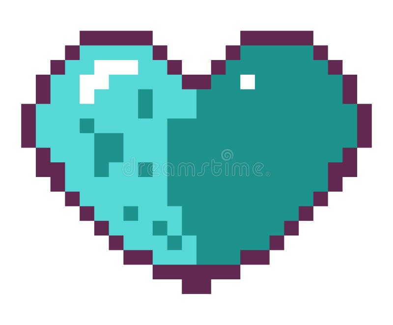 Pixelated Heart, 8 Bit Game Design and Interface Stock Vector ...