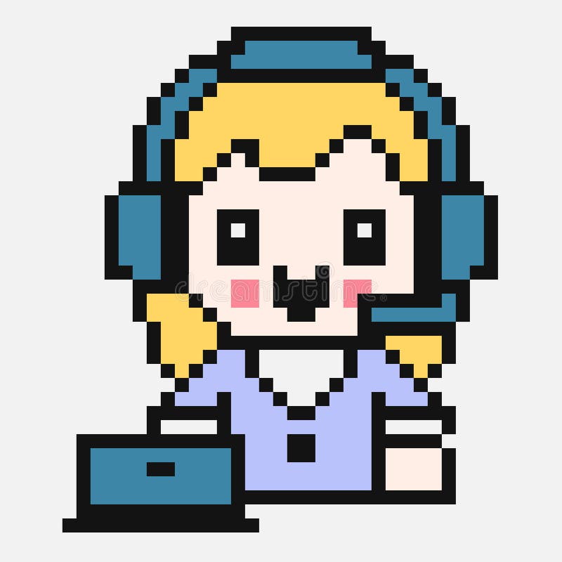 Laptop Pixelated Icon. Pixel Art of a Portable Computer for Work and ...