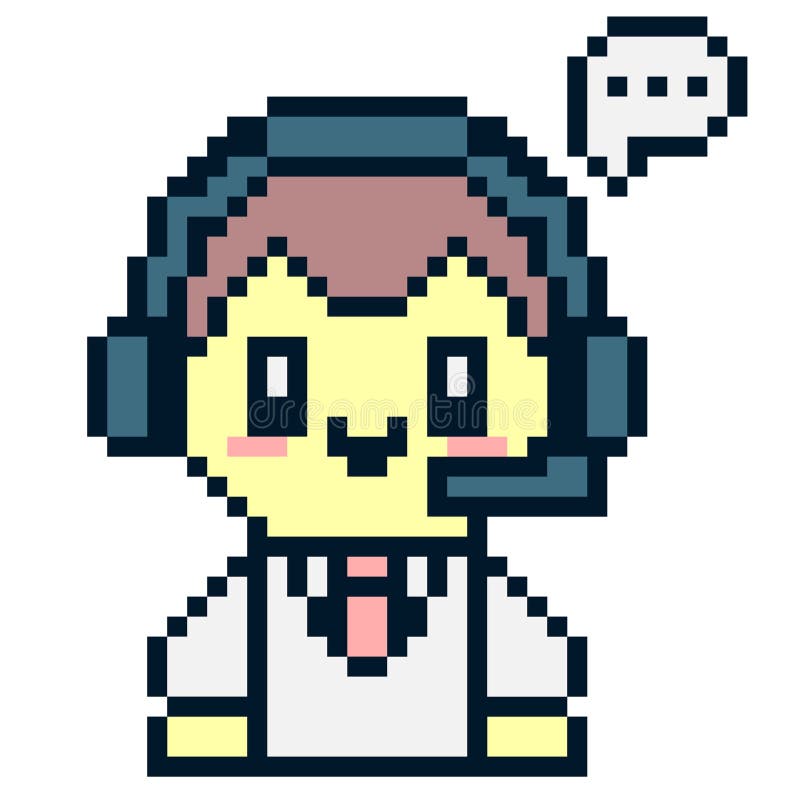 Pixelated Help Center Operator. Technical Support Vector Illustration ...
