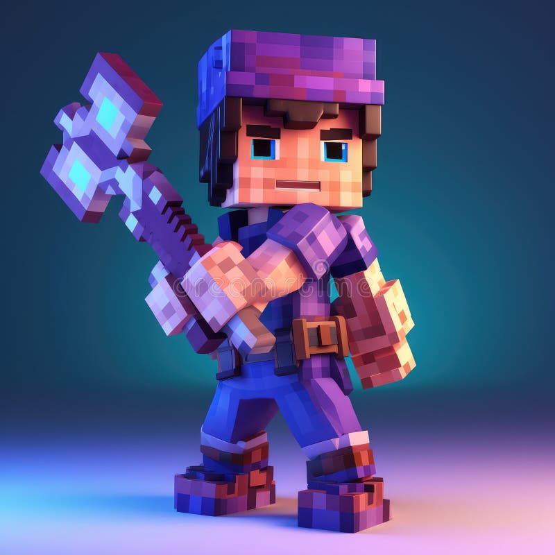 Pixelated Human Character, Illustration in Pixel Art Style, Computer ...