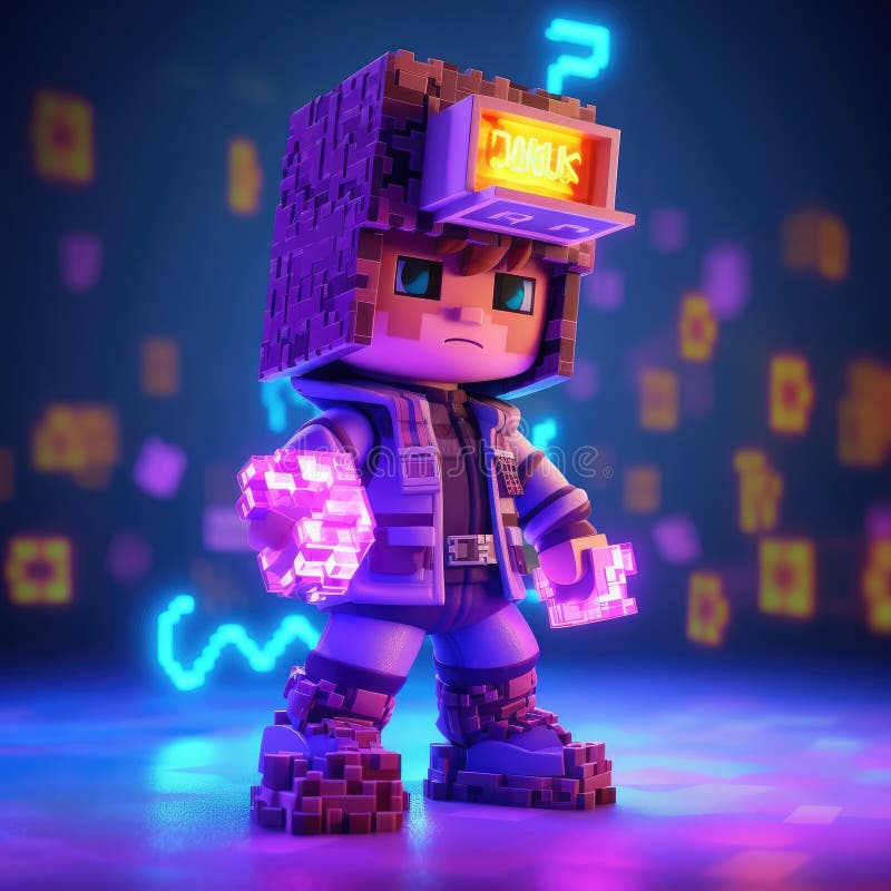 Pixelated Human Character, Illustration in Pixel Art Style, Computer ...