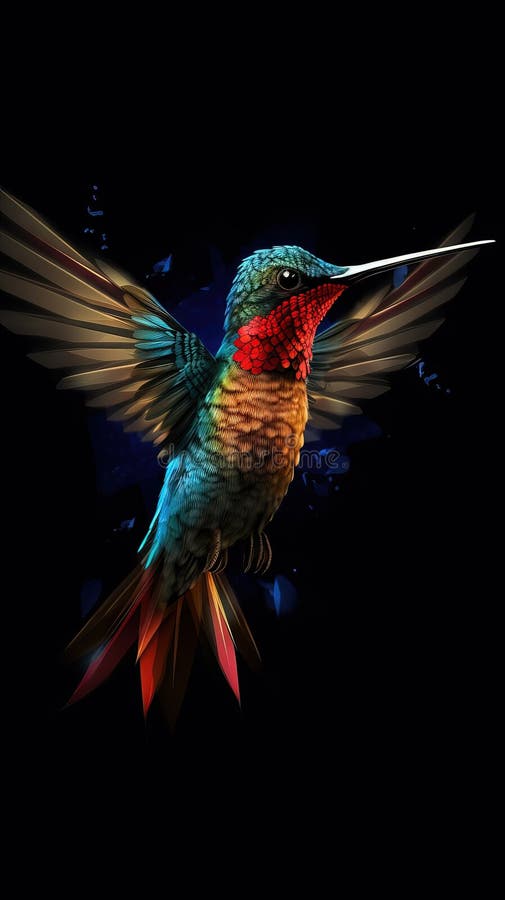 Pixelated Hummingbird in Focus. Stock Illustration - Illustration of ...