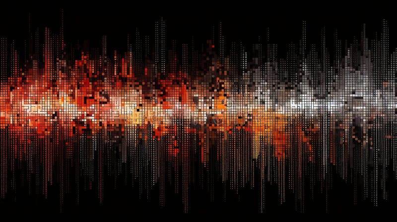 Pixelated Inferno, Computer Background Stock Illustration ...