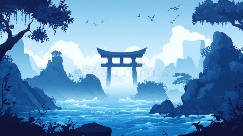 Torii Landscape Stock Illustrations – 2,428 Torii Landscape Stock ...