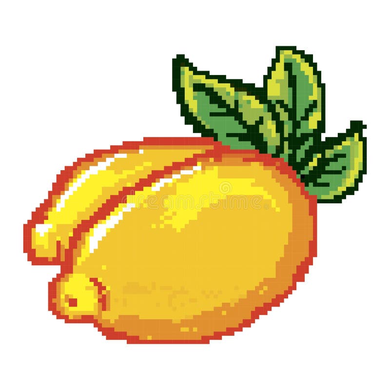 Set of Fruits Pixel Art. Vector Illustration Decorative Design Stock ...