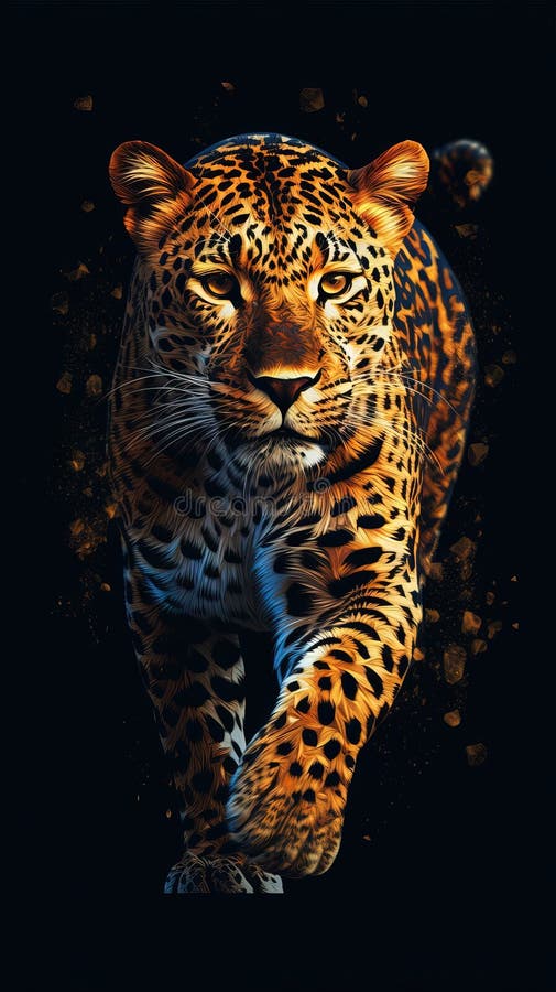 Pixelated Leopard in Focus. Generative AI Stock Illustration ...