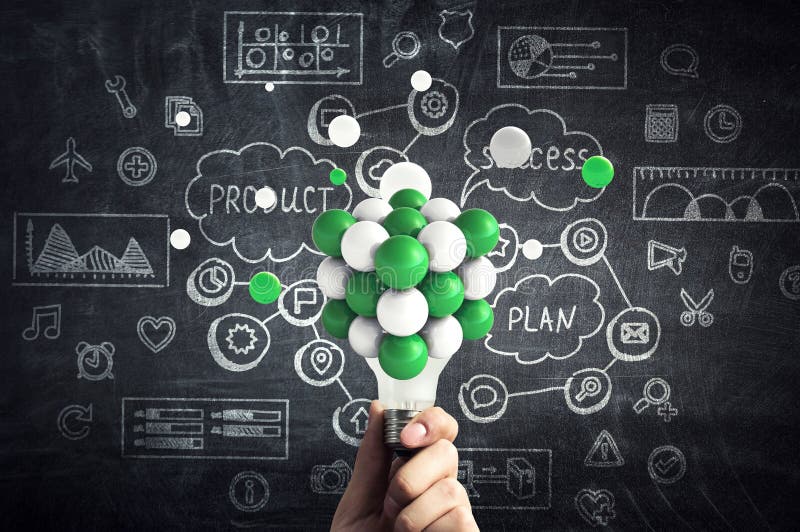 Pixelated Light Bulb. Development Concept. Mixed Media Stock Photo ...