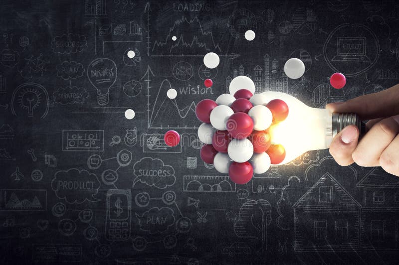 Pixelated Light Bulb. Development Concept. Mixed Media Stock Photo ...