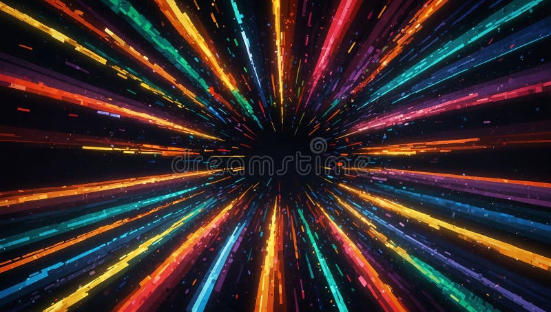 Pixelated Light Speed Explosion, with Intense, Multicolored Beams ...