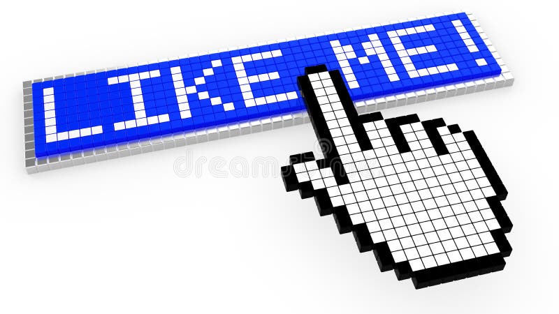 Pixelated like me button stock illustration. Illustration of social ...