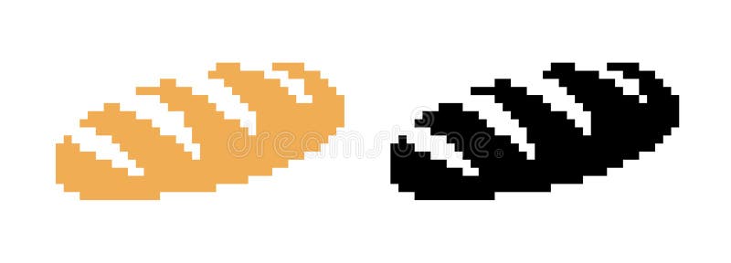 Pixelated Loaf of Bread Illustration. Simple Pixel Art of a Golden ...