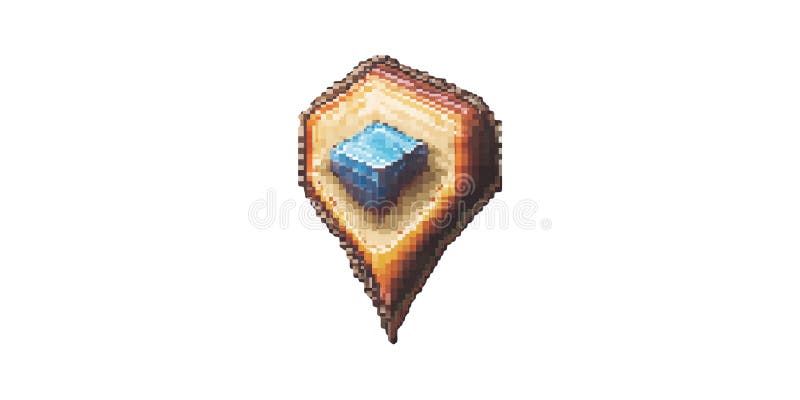 Pixelated Location Pin with Blue Center Isolated on Transparent ...
