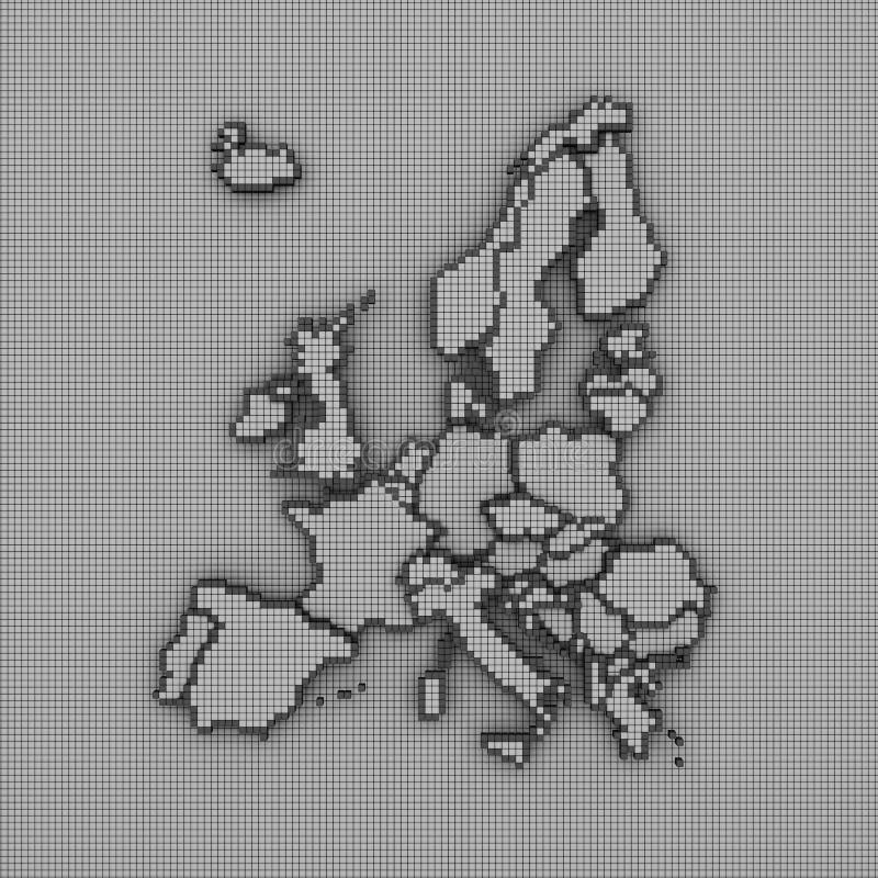 Pixelated map of europe stock illustration. Illustration of graphic ...